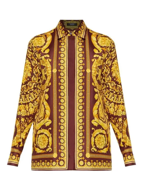 Versace Floral Silk Blouse
