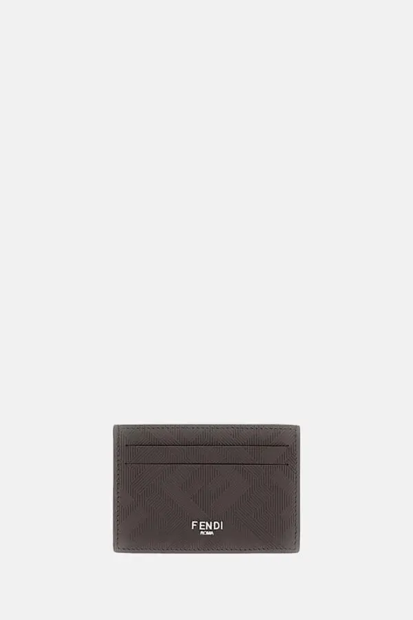Fendi Slim Cardholder In Shadow Leather