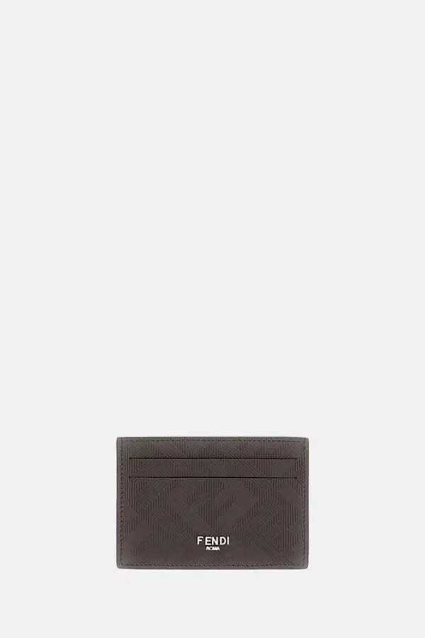 Fendi Slim Cardholder In Shadow Leather - Multicolor