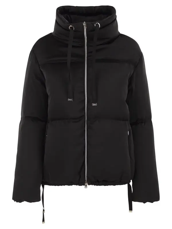 Herno High-neck Down Jacket With Drawstring Collar - Black