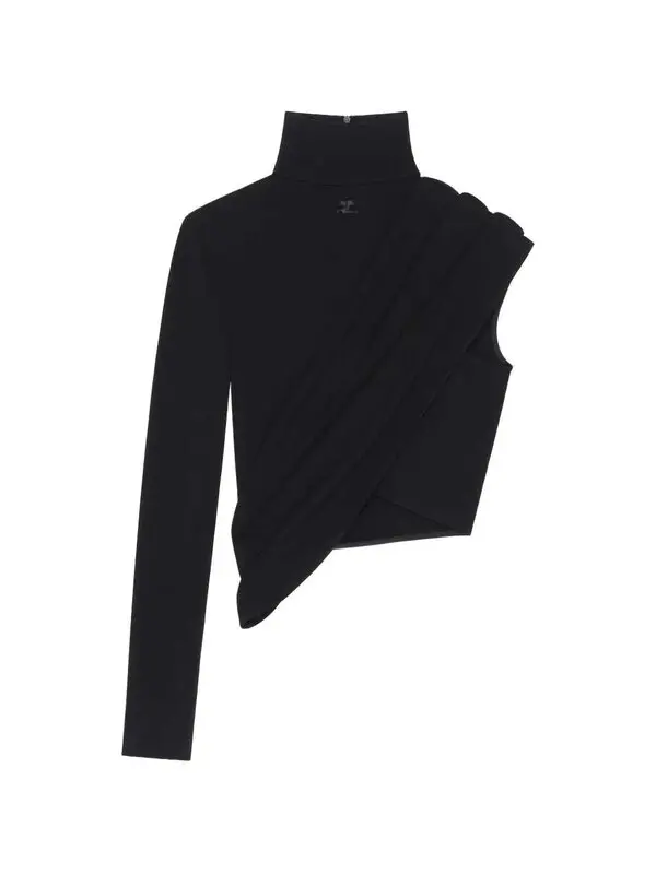 COURREGES Asymmetrical Crop Top