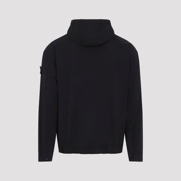 Stone Island Cotton Hooded Jacket - Black