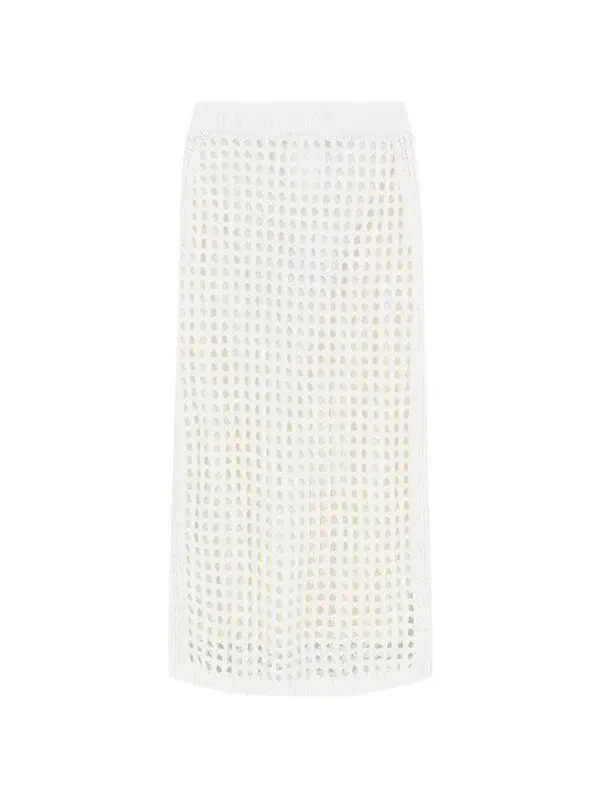 Max Mara Openwork Skirt - White