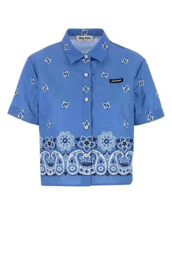 Miu Miu Printed Poplin Shirt - Multicolor