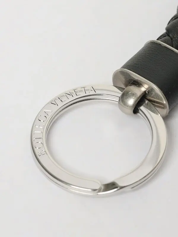 Bottega Veneta Woven Leather And Brass Keychain