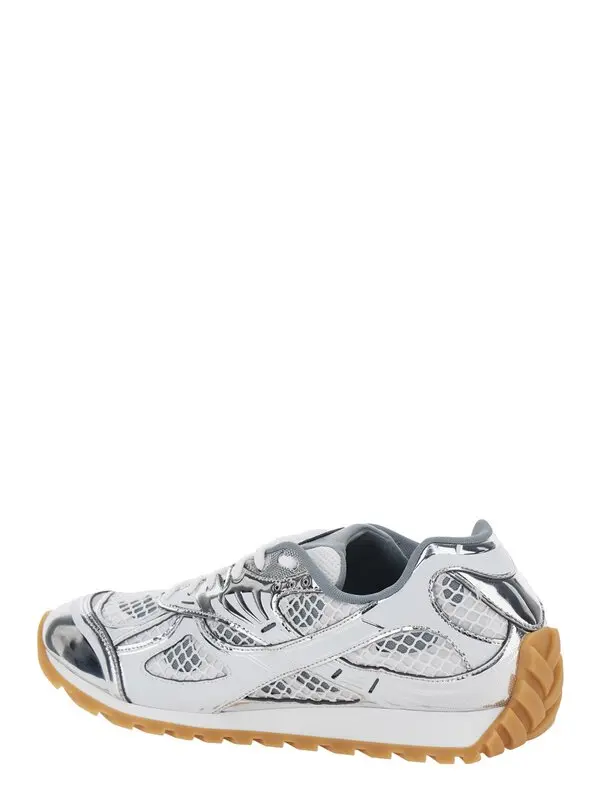 Bottega Veneta Orbit' Colored Sneaker With Logo Lettering Detail In Tech Fabric - Silver