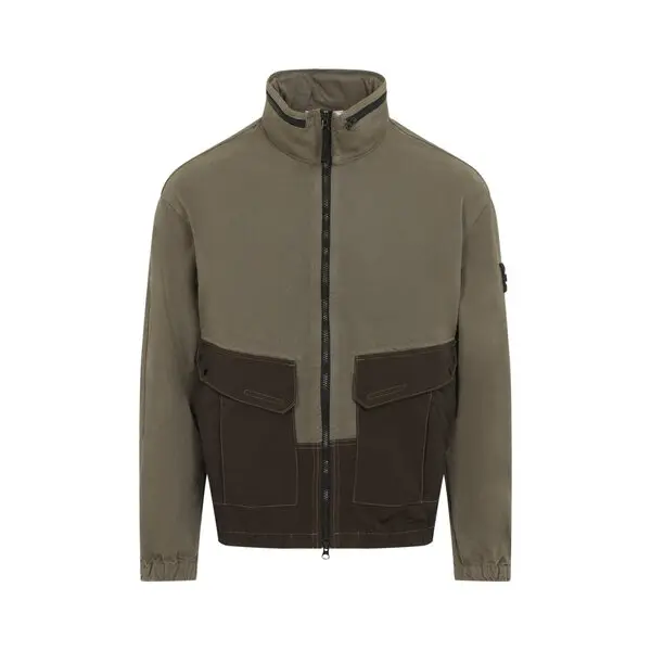 Stone Island Cotton Canvas Overshirt Jacket - Green