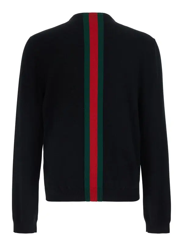 Gucci Wool Crewneck Sweater With Web Detail - Multicolor