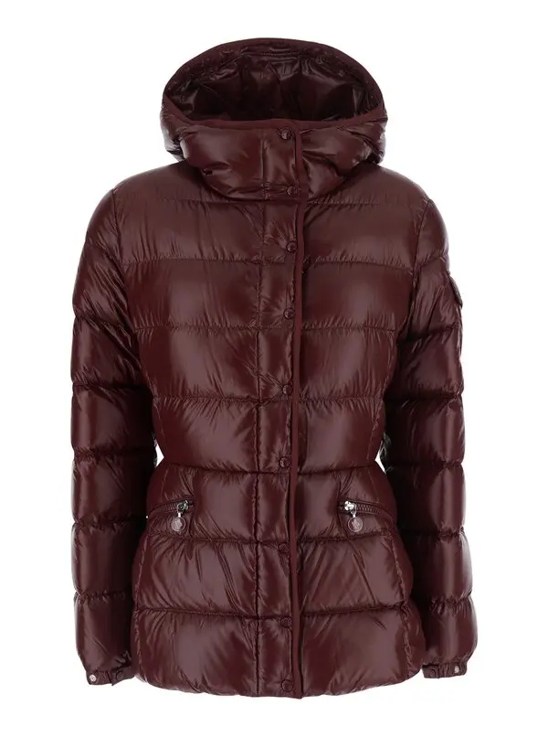 Moncler Barante' Down Jacket With Hood And Applied Pocket On Sleeve With Logo Patch In Tech Fabric For - Red