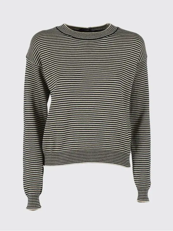 Max Mara Striped Cotton Crew Neck Pullover - Cream