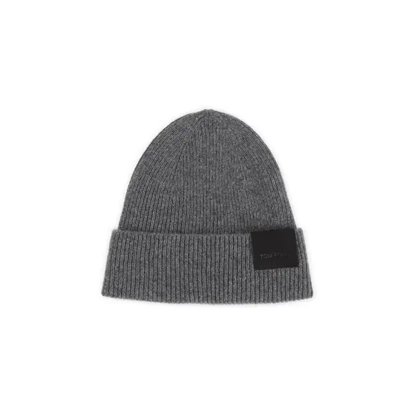 TOM FORD Ribbed Cashmere Hat - Gray