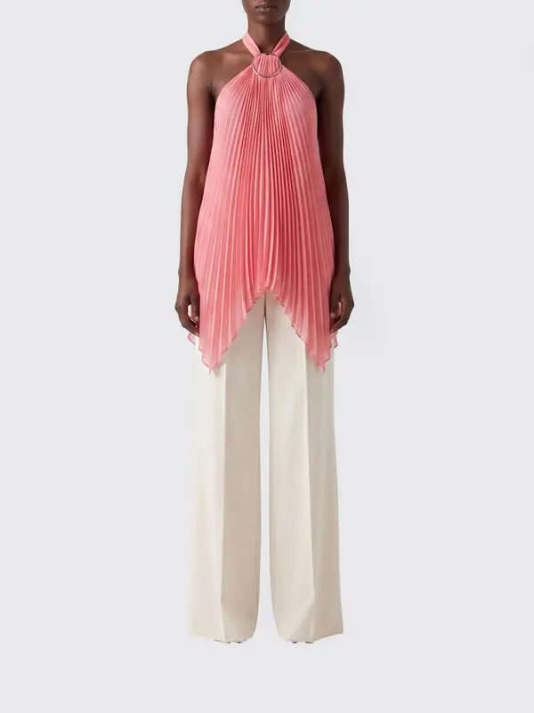 Max Mara Valzer Pleated Polyester Top - Pink