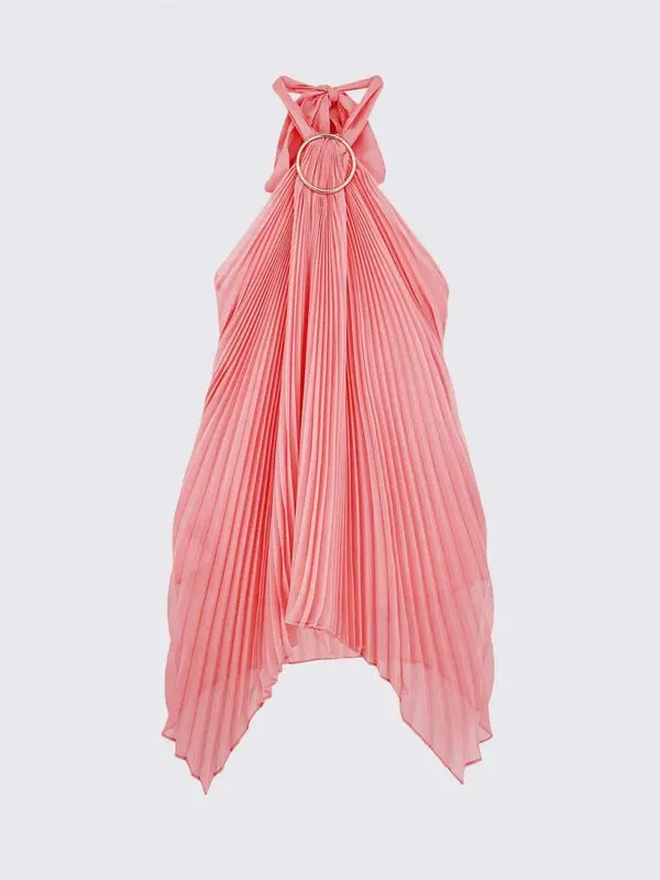 Max Mara Valzer Pleated Polyester Top - Pink