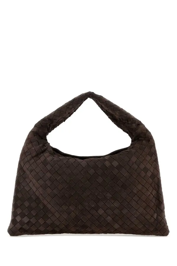 Bottega Veneta Dark Suede Small Hop Shoulder Bag - Brown