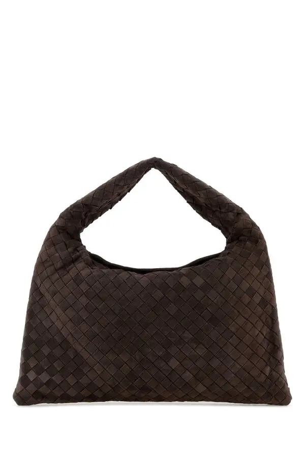 Bottega Veneta Dark Suede Small Hop Shoulder Bag - Brown