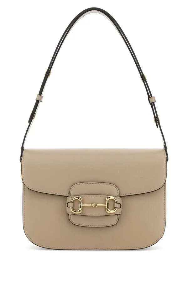 Gucci Beige Leather Medium Horsebit 1955 Shoulder Bag - Brown