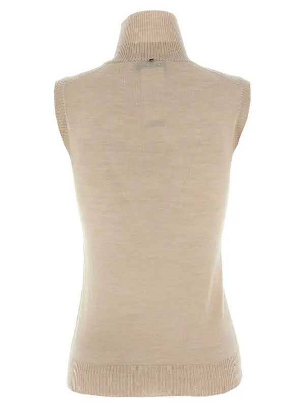 Sportmax Vertigo Pure Wool Sleeveless Top - Cream