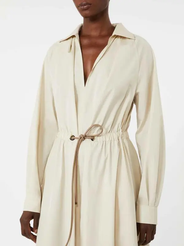 Max Mara Cotton Poplin Dress Beige - Multicolor