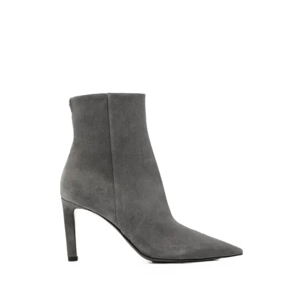 JIMMY CHOO Suede Stiletto Ankle Boots - Gray