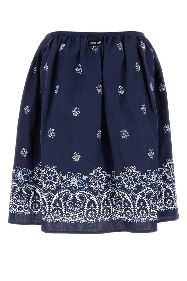 Miu Miu Printed Poplin Skirt