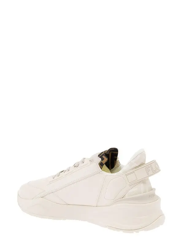 Fendi Sneaker Flow' With Ff Jacquard Logo Print And Leather