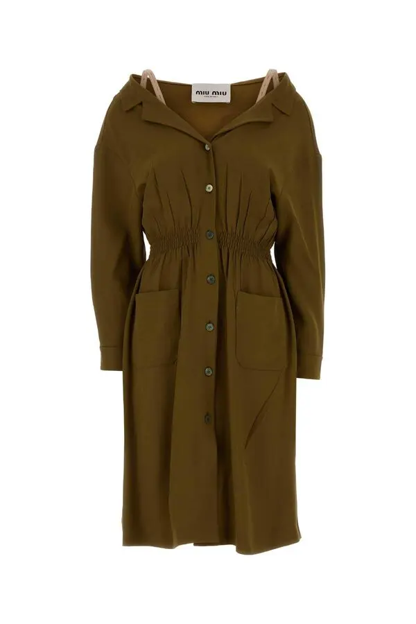 Miu Miu Olive Sable Dress - Green