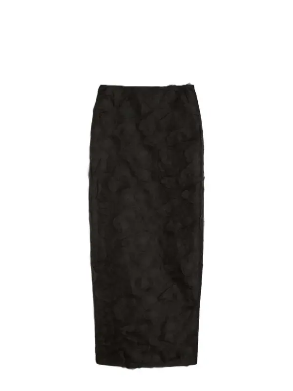 Max Mara Fitted Midi Skirt, Embellished With A 3d Jacquard Texture - Black