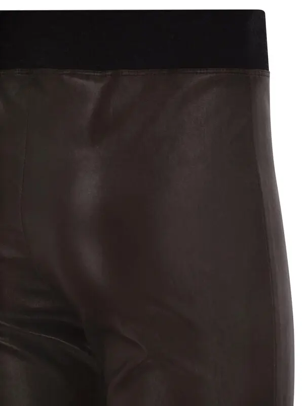 Brunello Cucinelli Skinny Fit Stretch Nappa Leather Trousers - Brown