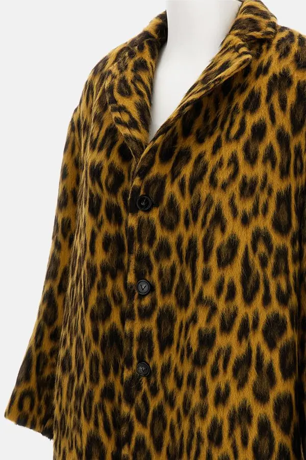 Bottega Veneta Leopard-print Alpaca Coat - Multicolor