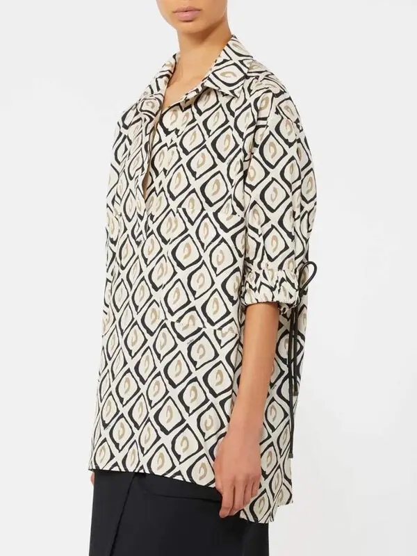 Max Mara Oversized Printed Poplin Shirt - Multicolor