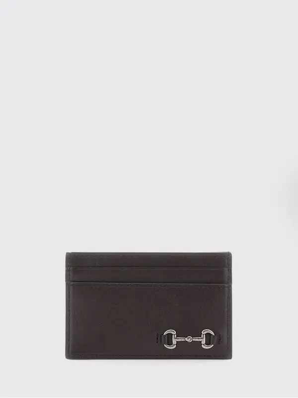 Gucci Flat Smooth Leather Card Holder With Horsebit Detail