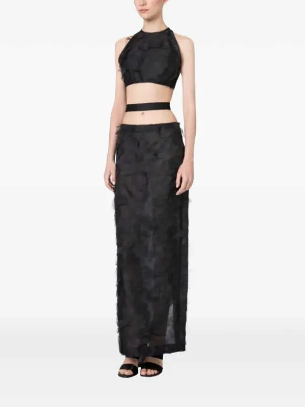 Max Mara Mxsfumetto Crop Top With Cut-out - Black