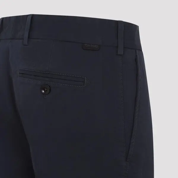 TOM FORD Stretch Cotton Chino Pants - Blue