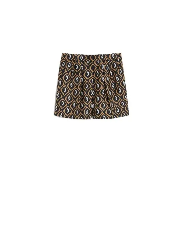 Max Mara Printed Silk Shorts - Black