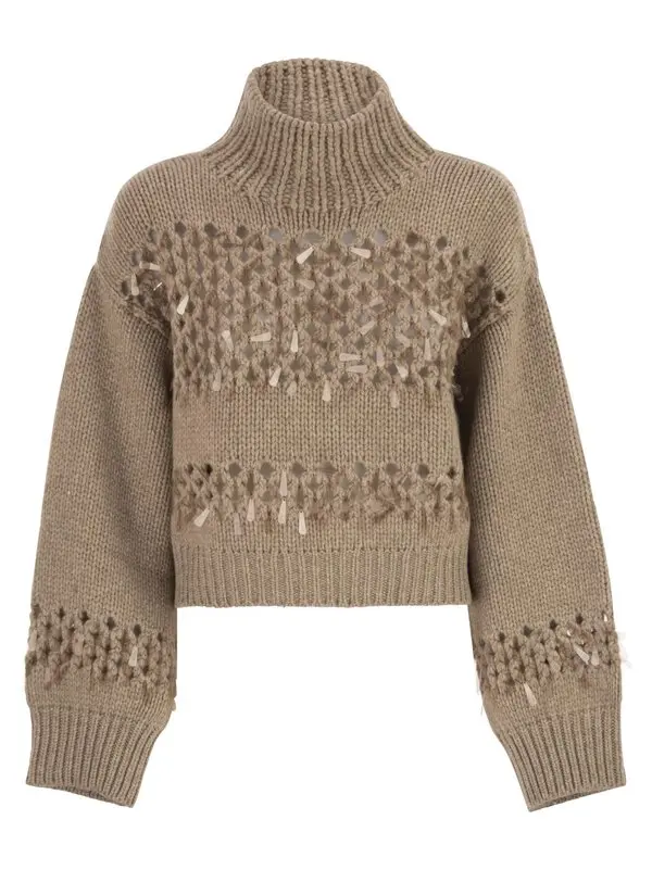 Brunello Cucinelli Cashmere Turtleneck Jumper - Cream