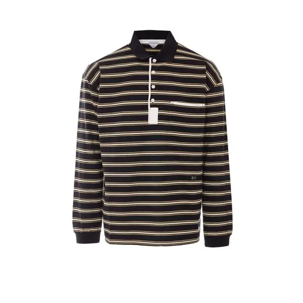 Bottega Veneta Logo Long Sleeves Polo - Blue