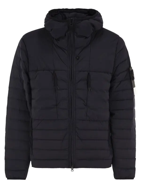 Stone Island Seamless Tunnel Down-tc Stretch Hooded Down Jacket - Blue