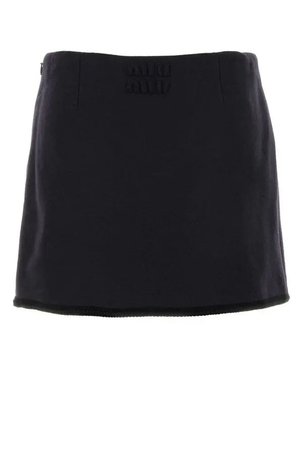 Miu Miu Midnight Blue Wool Mini Skirt