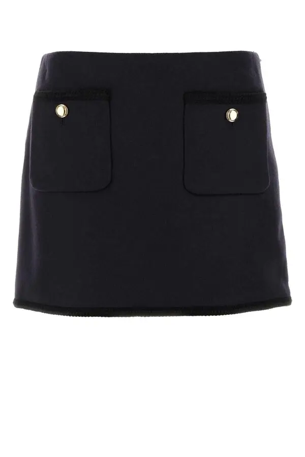 Miu Miu Virgin Wool Mini Skirt - Black