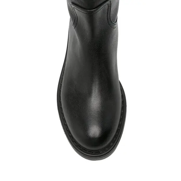 Miu Miu Grained Calf Leather Buckled Boots