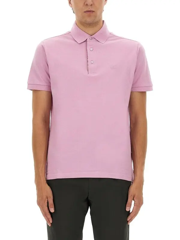 Etro Cotton Polo Shirt With Pegasus