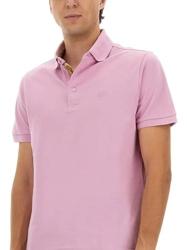 Etro Cotton Polo Shirt With Pegasus