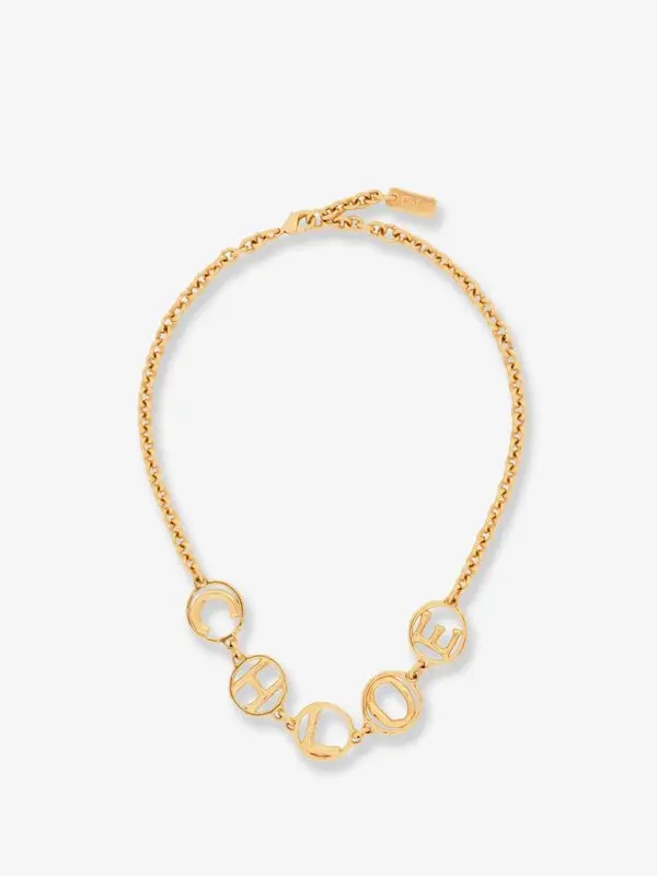 Chloé Brass Script Necklace