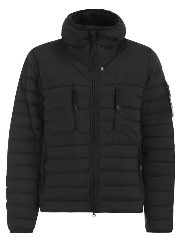 Stone Island Seamless Tunnel Down-tc Stretch Hooded Down Jacket - Black