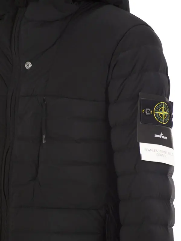 Stone Island Seamless Tunnel Down-tc Stretch Hooded Down Jacket