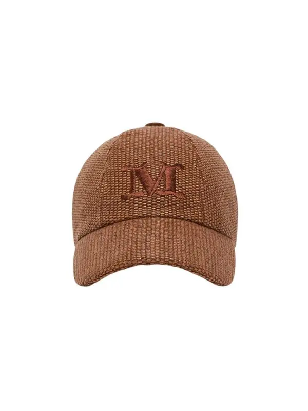 Max Mara Raffia-effect Baseball Cap Amber