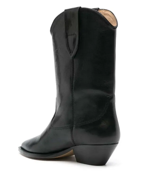 Isabel Marant Étoile Duerto Leather Cowboy Boots - Black