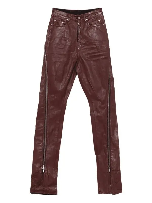 Rick Owens Bolan Banana Jeans With Side Zip - Brown
