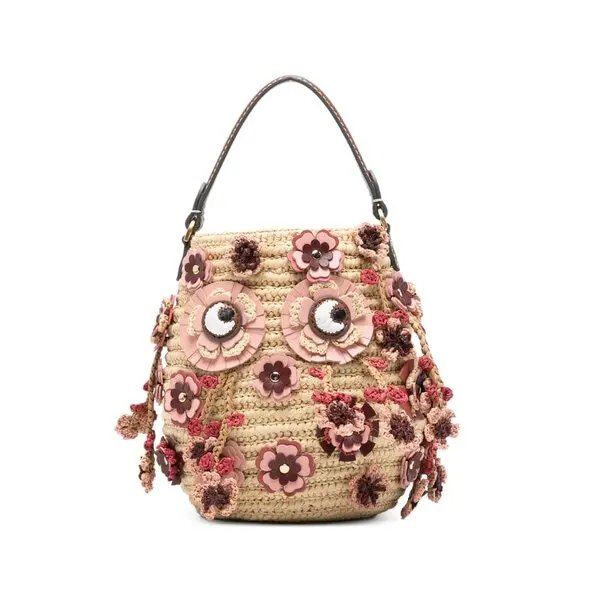 ANYA HINDMARCH Mini Woven Raffia Owl Bag