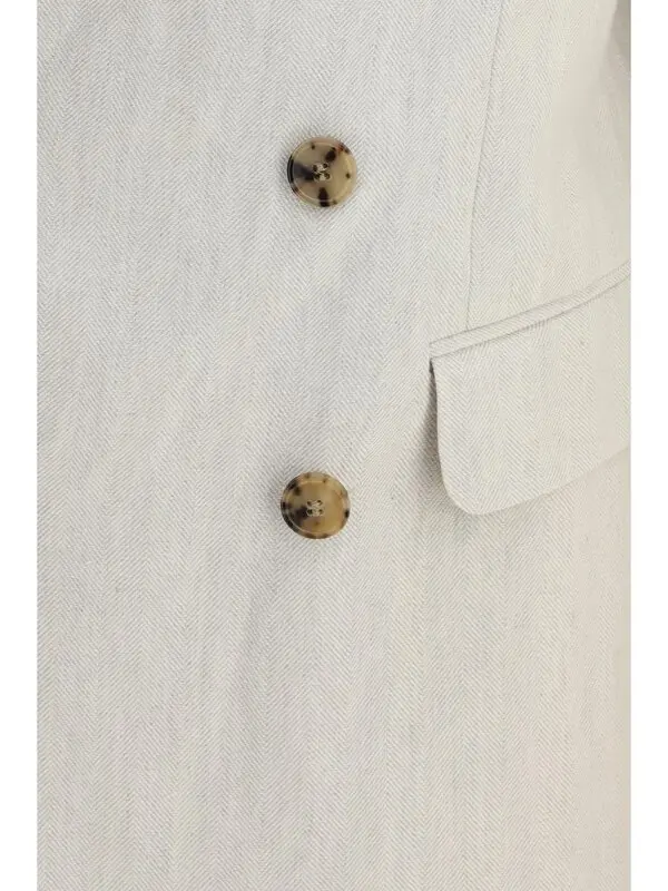 Dries Van Noten Barry Blazer In A Cotton And Linen Herringbone Blend
